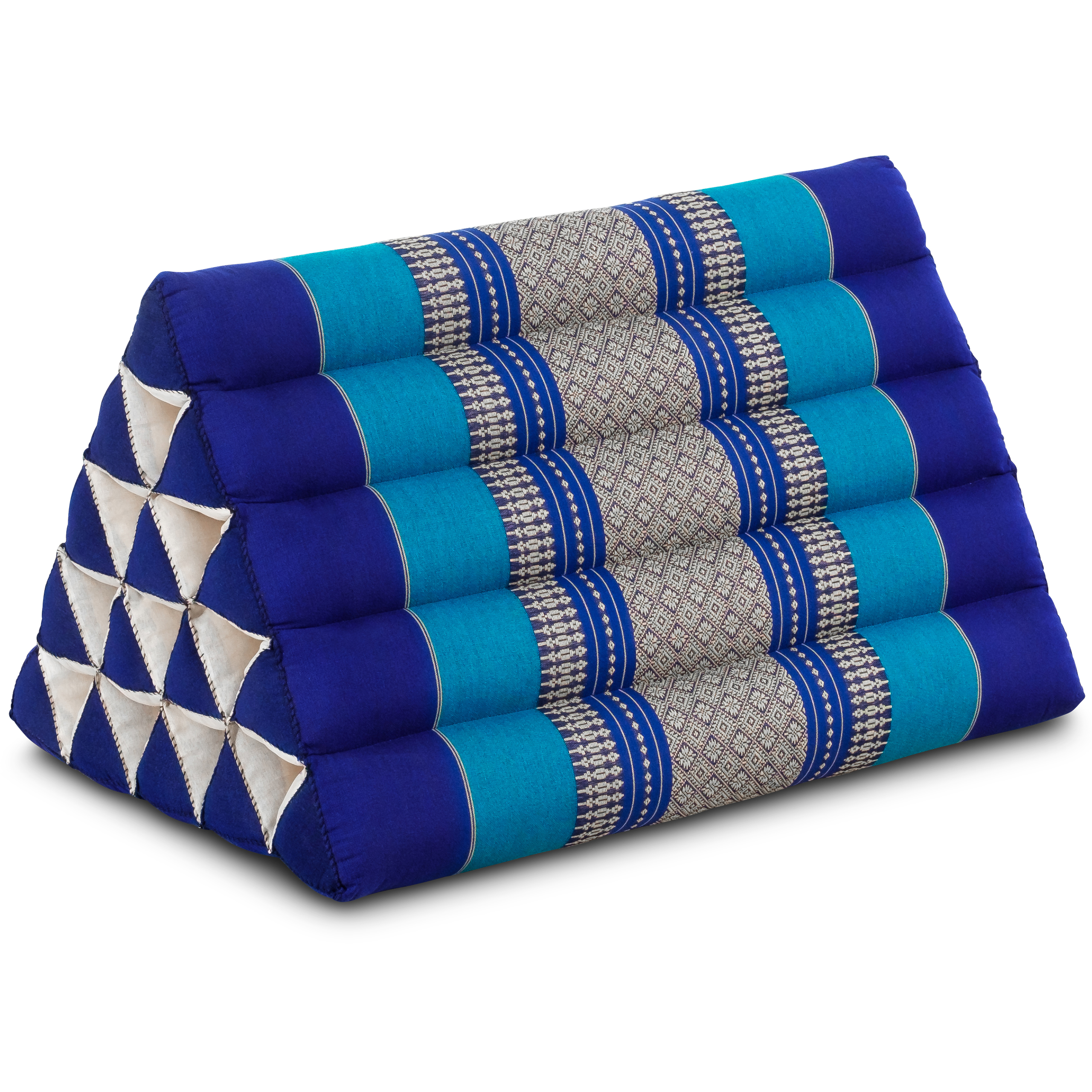 Coussin triangulaire haut en kapok, Classic | Bleu | 1020932864
