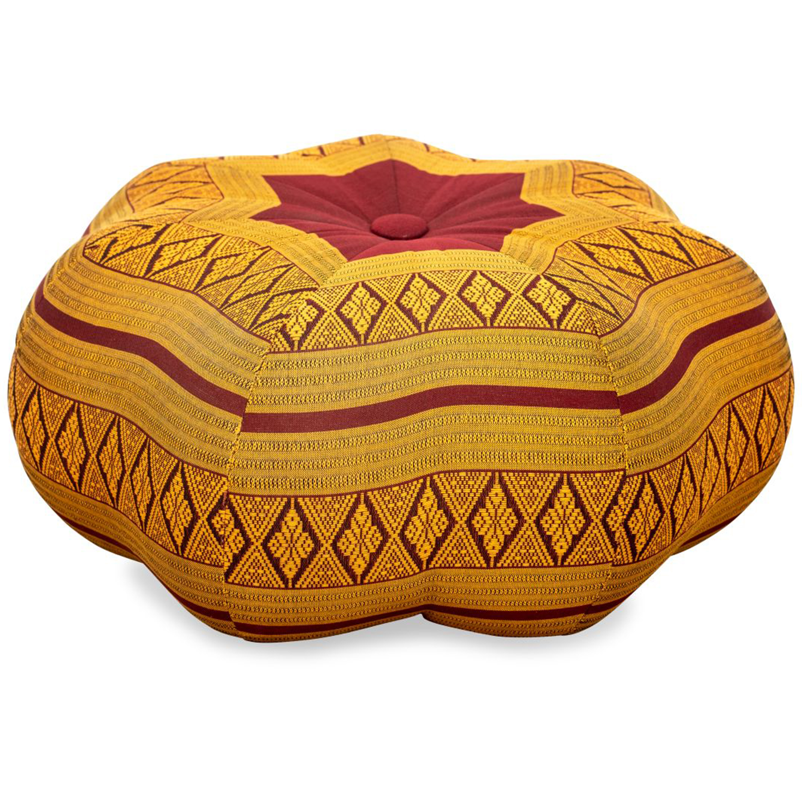 Zafu étoile grande taille en kapok | Rouge/Jaune | 1033484707